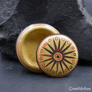 Ancient Greek Ceramic Small Box, Hand-painted Terracotta Pyxis in ...
