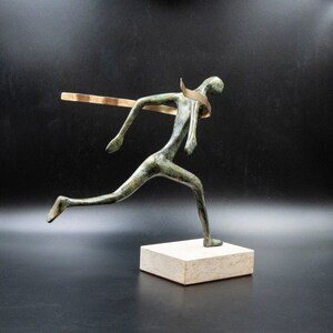 Bronze Finish Line Runner Statue: Ancient Greek Athlete Art - Etsy