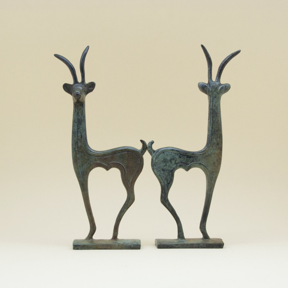 Greek Cretan Ibex Bronze Small Statue Wild Goat Metal Art | Etsy