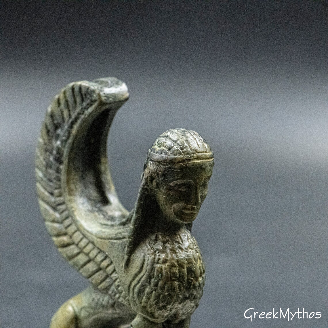 Ancient Greek Mythical Creature Sphinx Small Bronze Statue, Greek ...
