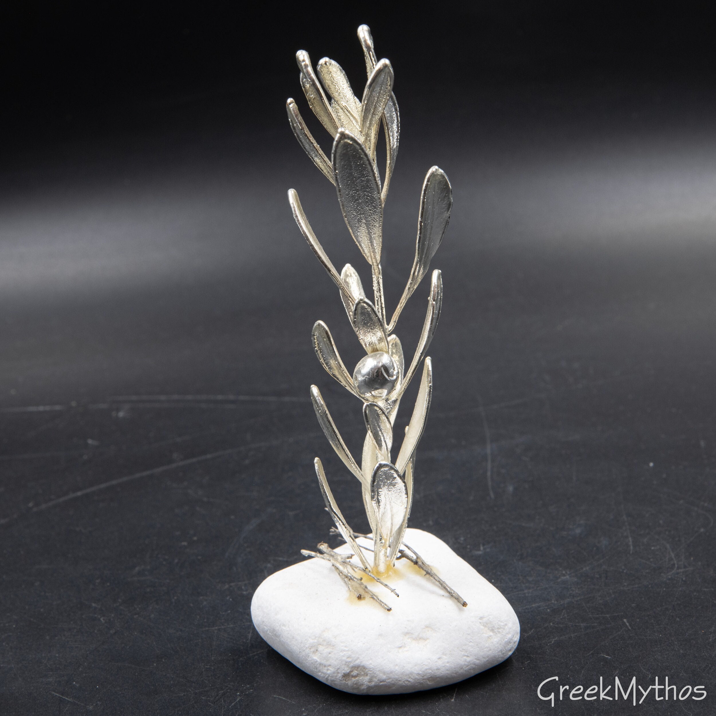 Real Olive Tree Silver Twig, Natural Olive Tree Sculpture Electroplated ...