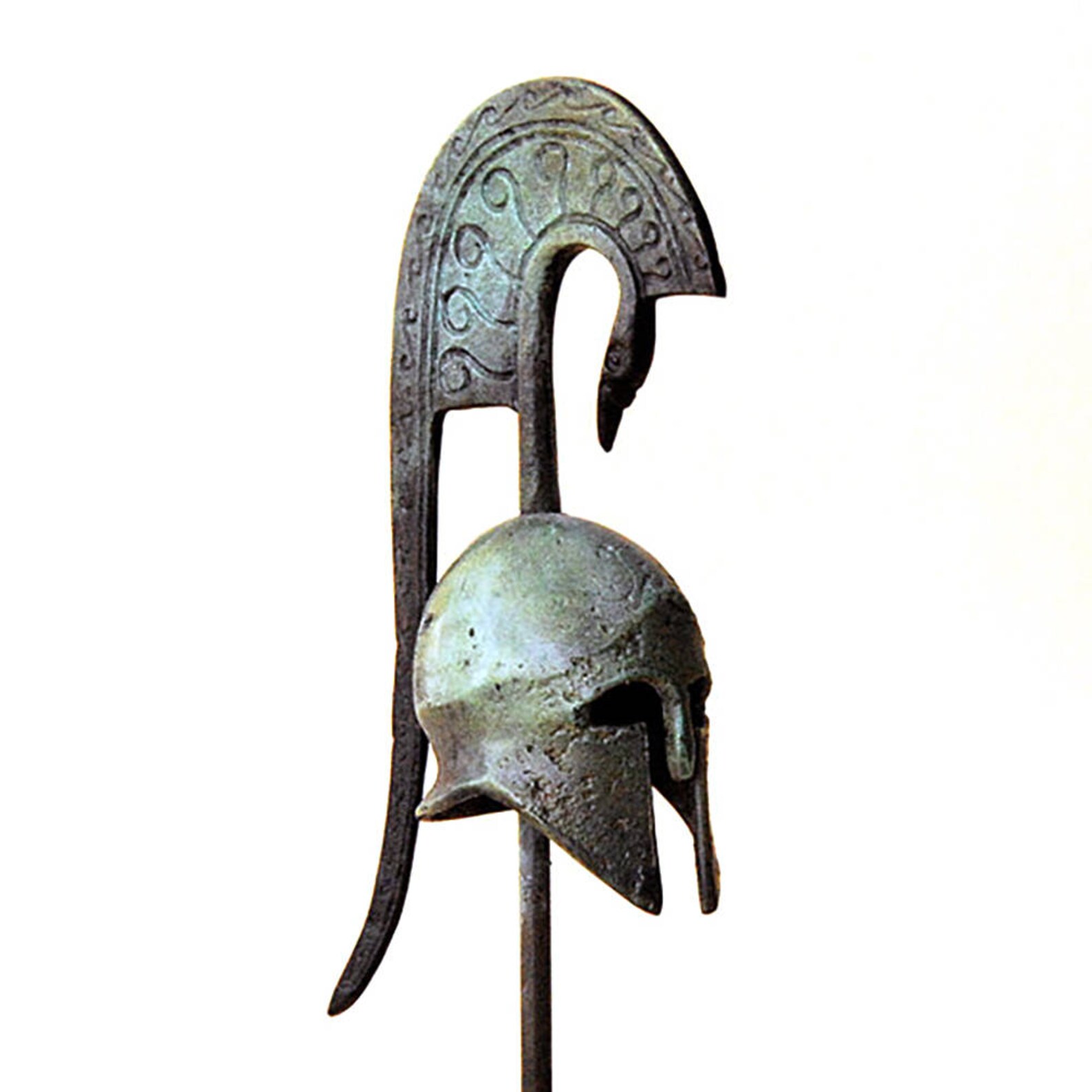 Ancient Greek Helmet with Serpent Crest Bronze Metal - Etsy Polska