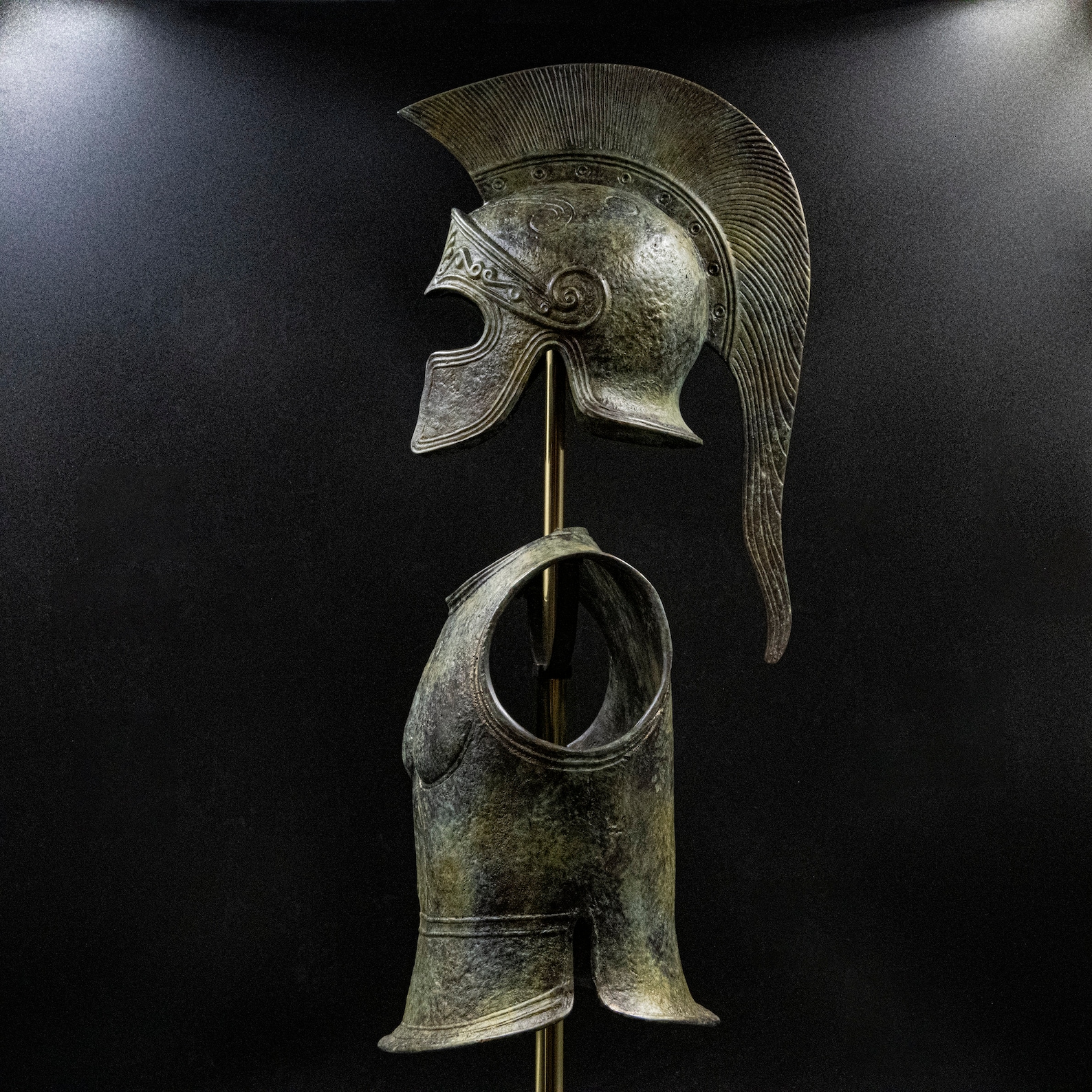 Spartan Warrior Bronze Armor Sculptured Panoply, Ancient Greek Museum ...