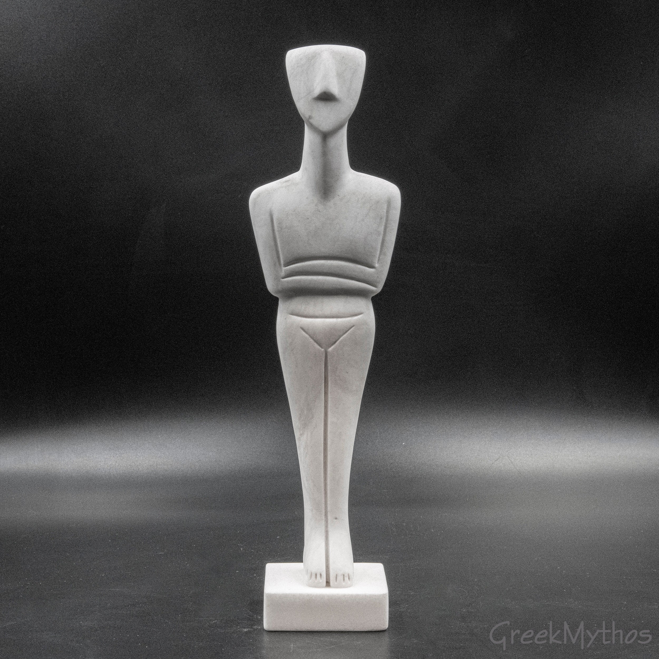 Greek Cycladic Figurine Hand-sculpted White Marble Statue, Minimalist ...