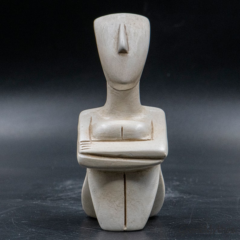 Greek Cycladic Sitting Figurine Minimalist Statue Abstract - Etsy