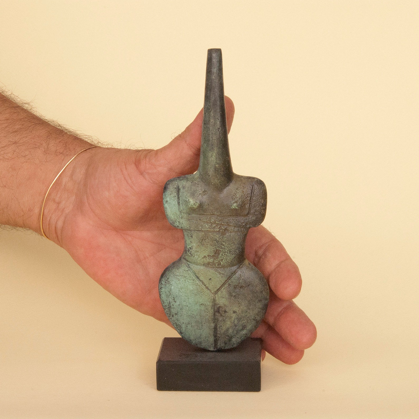 Greek Cycladic Abstract Figurine Bronze Statue, Museum Replica Ancient ...
