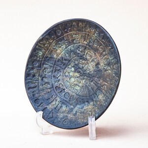 Greek Minoan Phaistos Disc Decorative Bronze Plate for Display, Minoan ...