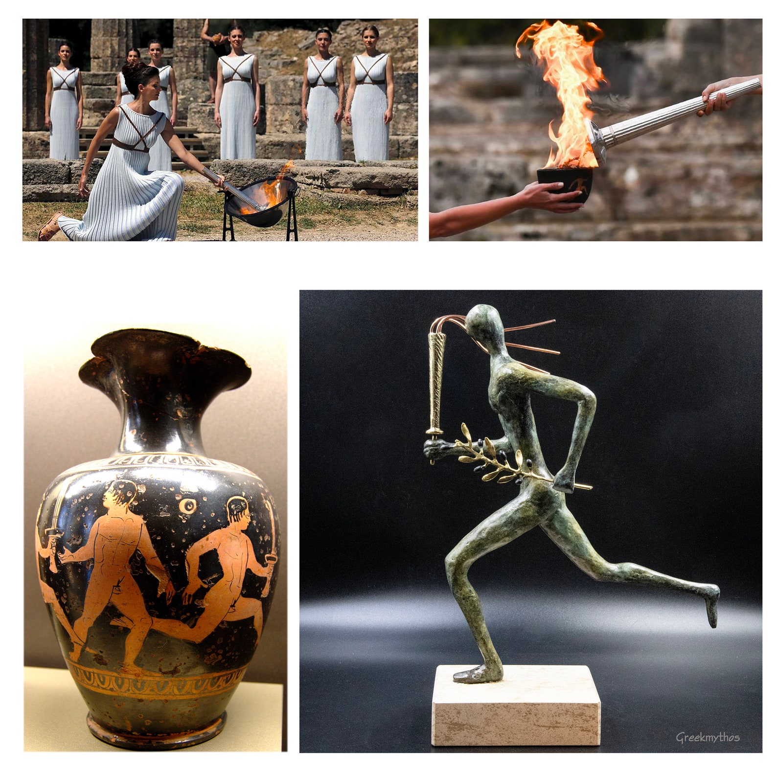 Olympic Games Torchbearer Greek Athlete Statue Bearing Torch - Etsy