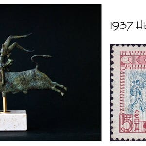 Greek Minoan Bull Leaping Bronze Statue, Crete Museum Replica Metal ...