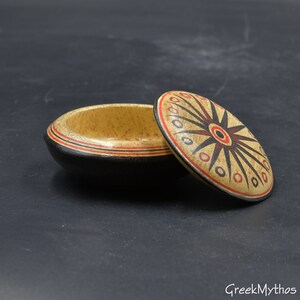 Ancient Greek Ceramic Small Box, Hand-painted Terracotta Pyxis in ...