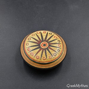 Ancient Greek Ceramic Small Box, Hand-painted Terracotta Pyxis in ...