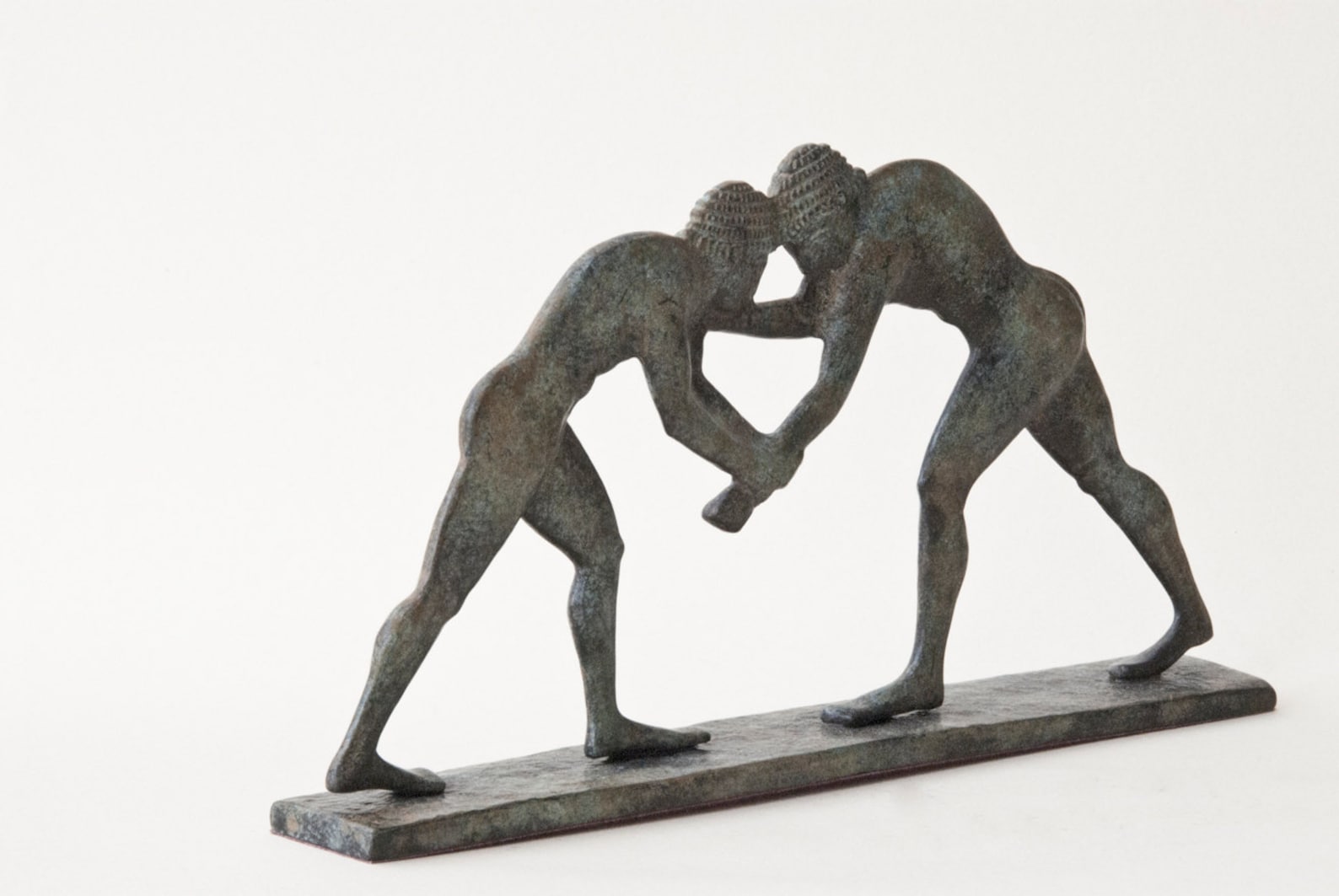 Ancient Greek Wrestling Athletes Bronze Statue, Ancient Greece Olympic ...