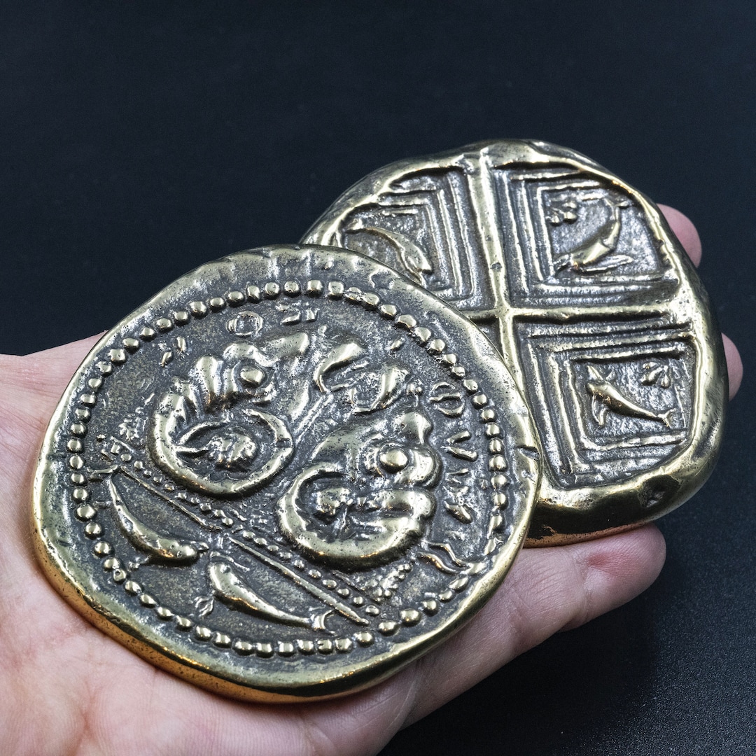 Ancient Greek Coin Replica Bronze Paperweight, Delphi Temple of God ...