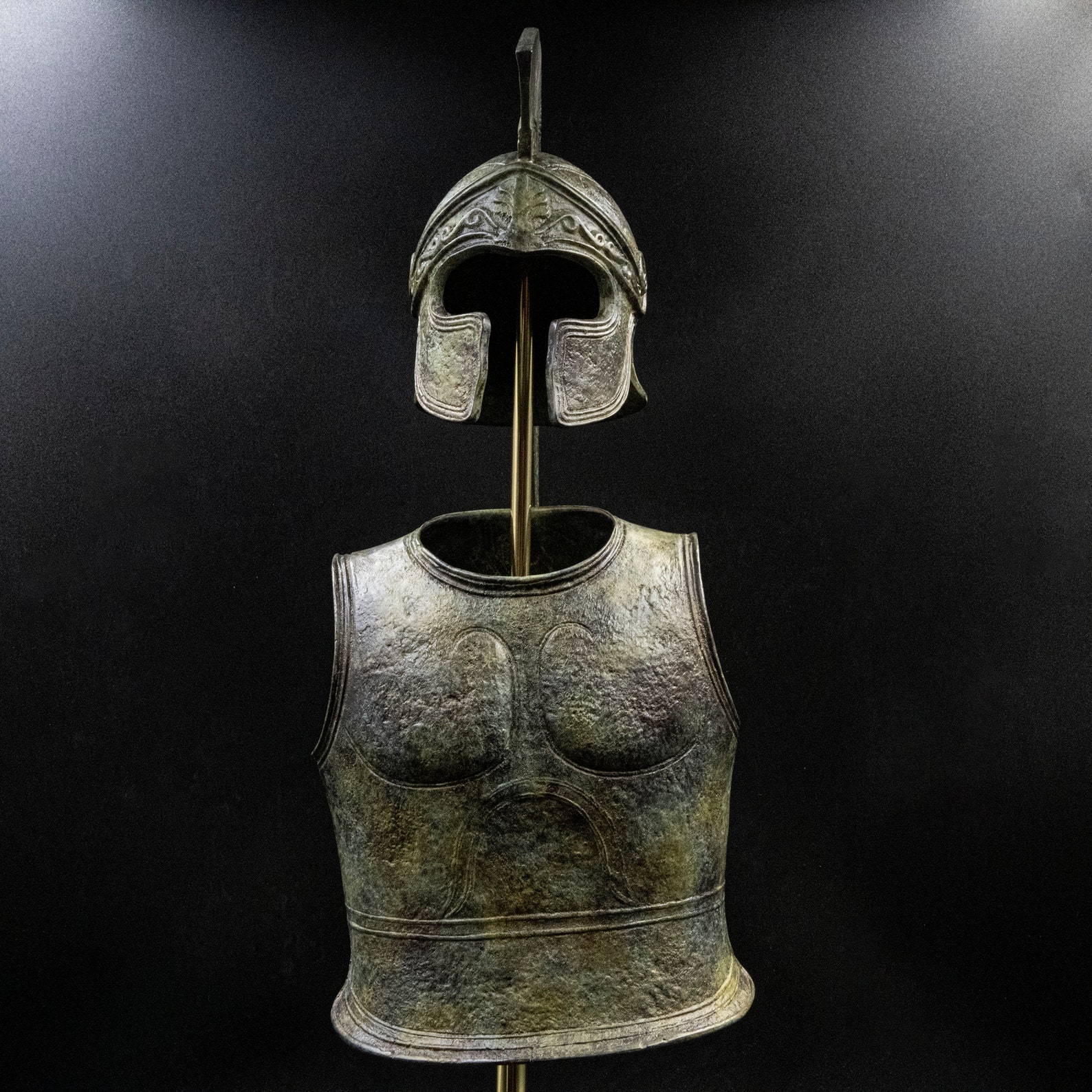 Spartan Warrior Bronze Armor Sculptured Panoply, Ancient Greek Museum ...
