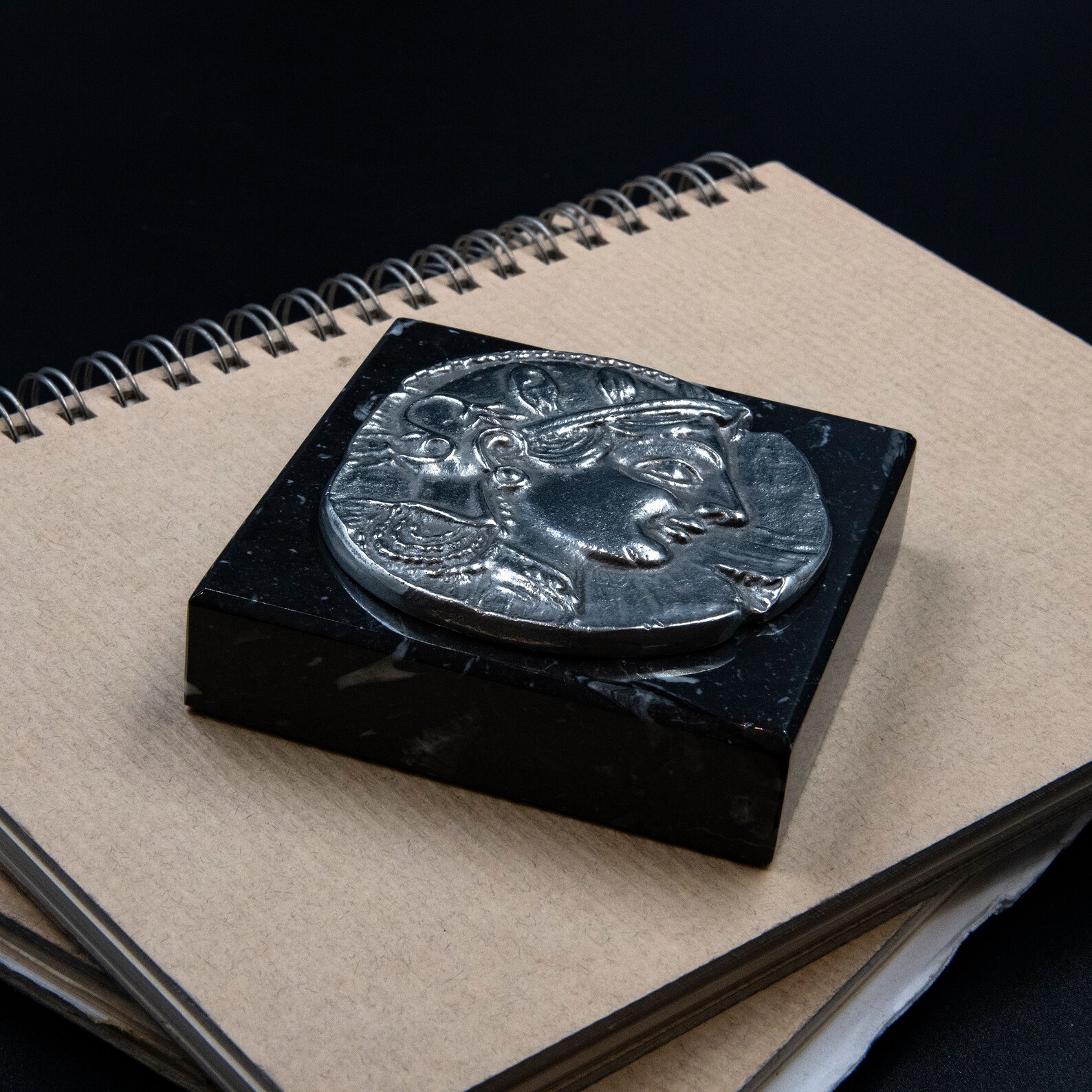 Ancient Greek Coin Marble Paperweight With Goddess Athena, Museum ...