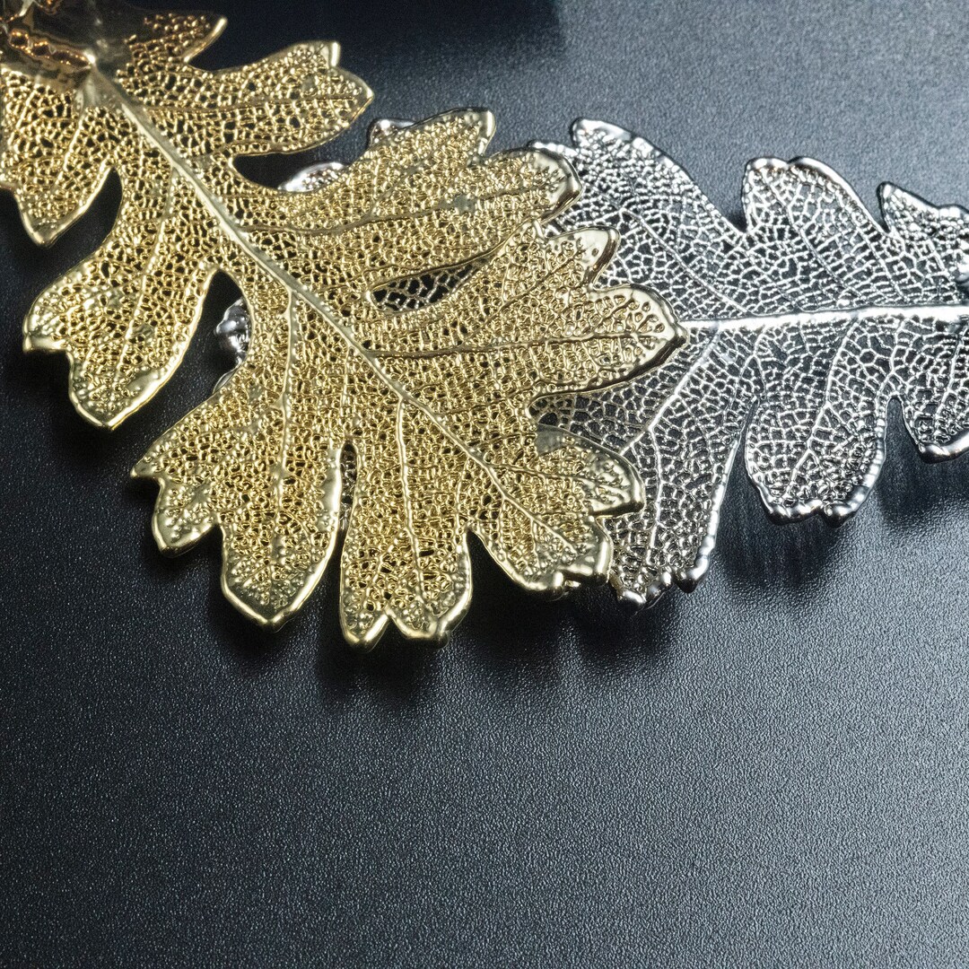 Real Oak Tree Leaf Pendant Necklace Dipped in Fine Silver or Pure Gold ...