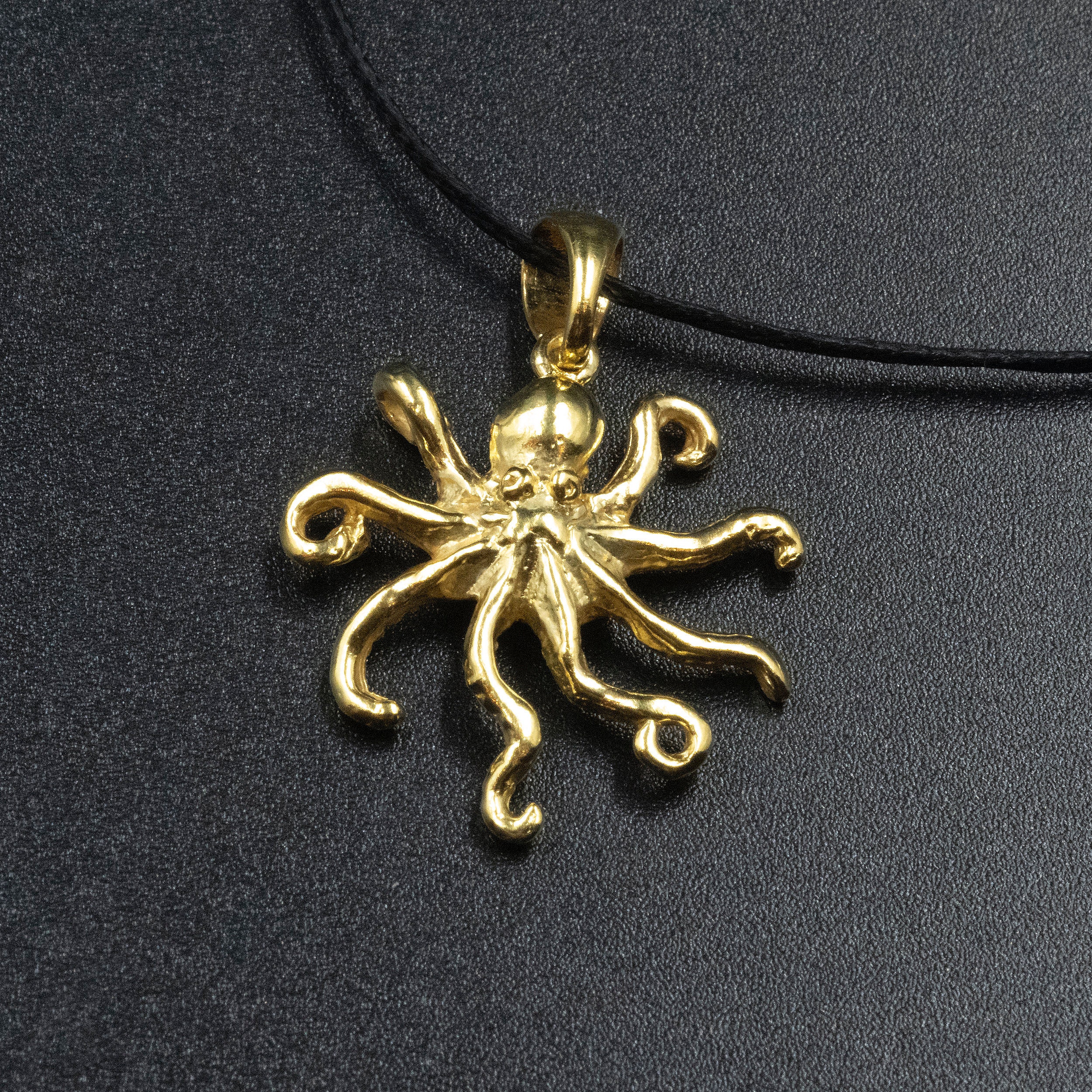 Greek Minoan Gold Octopus Necklace, Sterling 24k Gold Plated Unisex ...