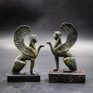 Mythical Sphinx Bronze Statue Sculpture, Greek Mythology Monsters ...