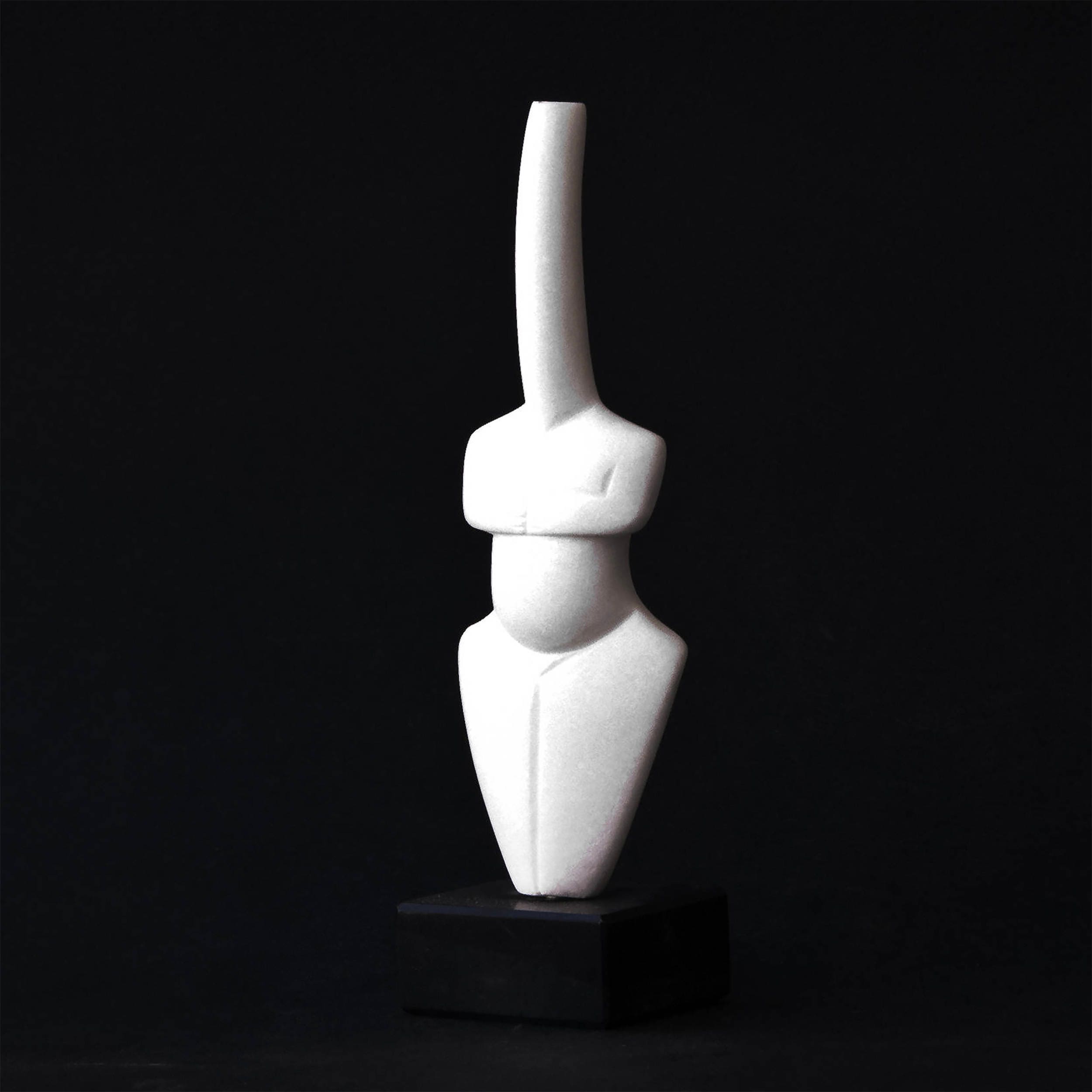 White Marble Sculpture, Abstract Female Greek Cycladic Figurine Statue ...