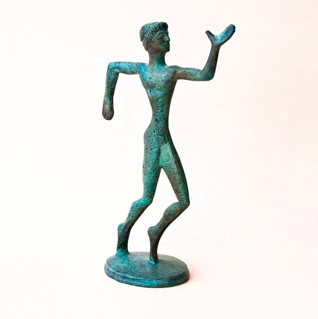 Ancient Greek Runner Athlete Bronze Statue, Metal Art Sculpture ...