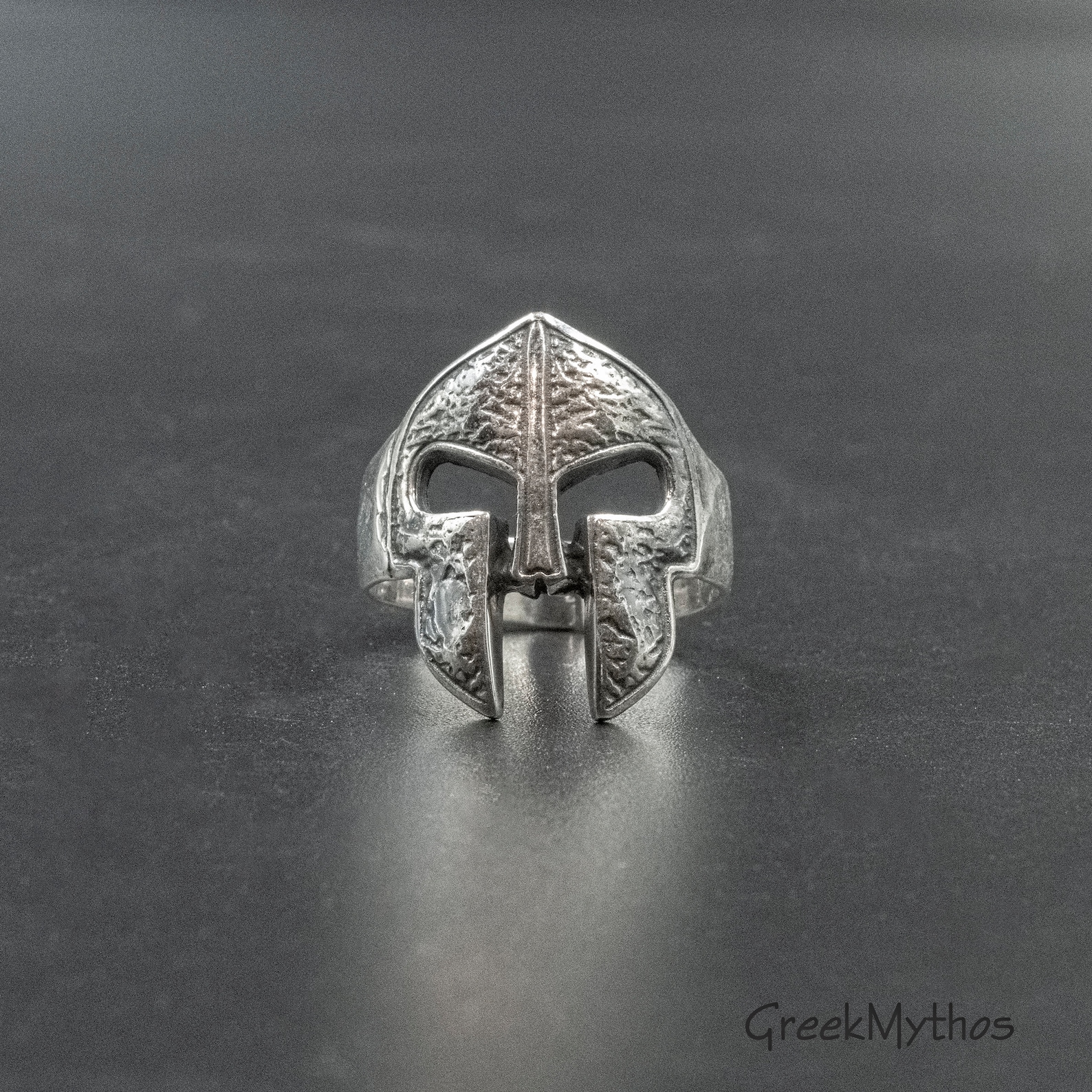 Sterling Silver Spartan Greek Helmet Ring Men Statement Ring - Etsy