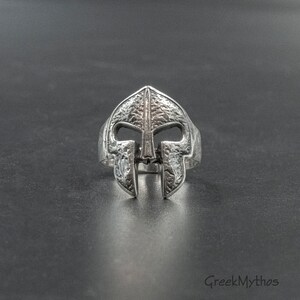 Sterling Silver Spartan Greek Helmet Ring, Men Statement Ring, Ancient ...