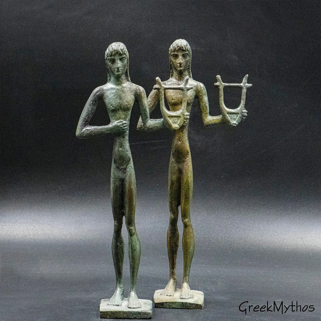 God Apollo met lier bronzen standbeeld, Griekse mythologie Metal Art ...