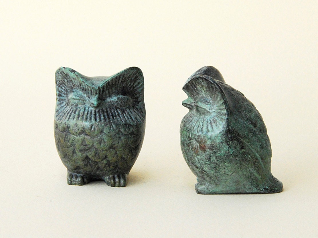 Small Owl Bronze Statue, Greek Goddess Athena Symbol of Wisdom and ...