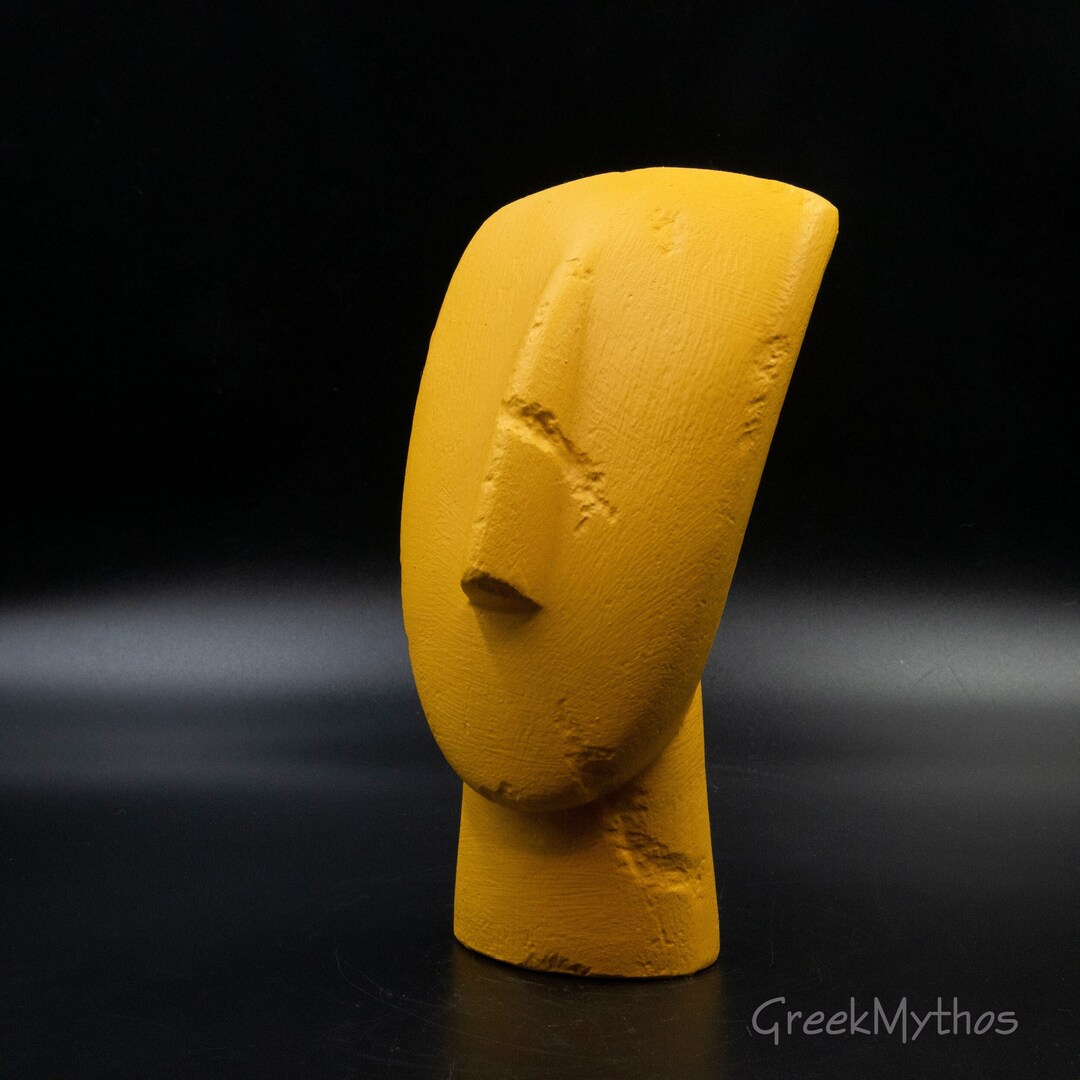Ancient Cycladic Figurine Head, Abstract Minimalist Cycladic Art ...