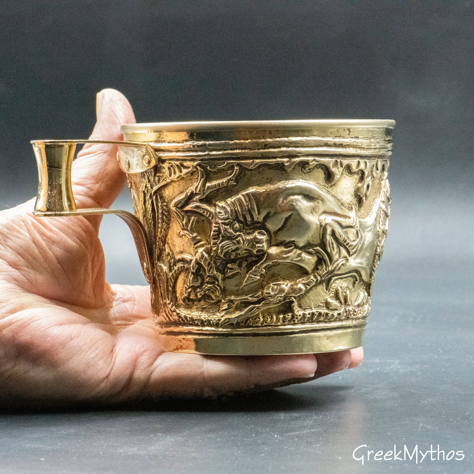 Minoan-mycenaean Gold Big Cup Ancient Greek Artifact Museum - Etsy