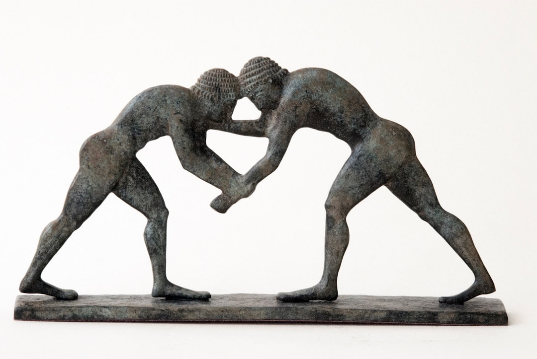 Ancient Greek Wrestling Athletes Bronze Statue Ancient Greece - Etsy