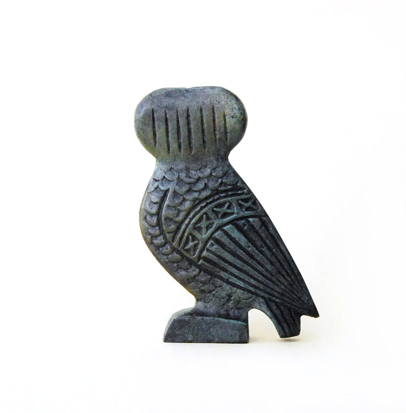 Greek Bronze Owl Art Sculpture Bird of Wisdom Goddess Athena | Etsy