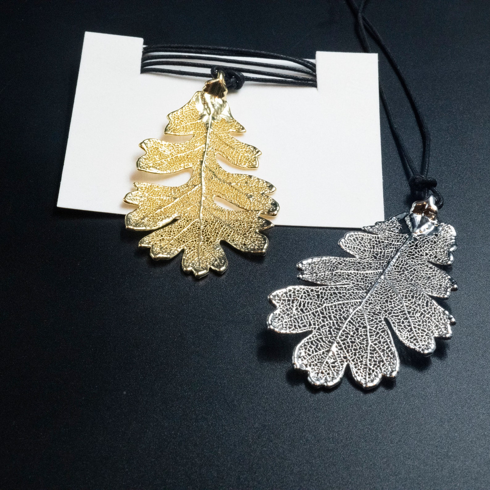 Real Oak Tree Leaf Pendant Necklace Dipped in Fine Silver or | Etsy
