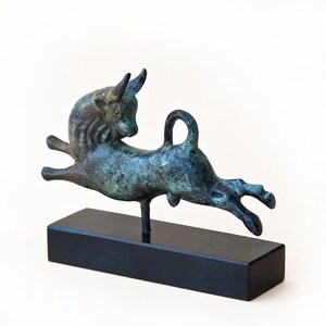 Greek Minoan Bull Bronze Sculpture Bull in Leap Metal | Etsy