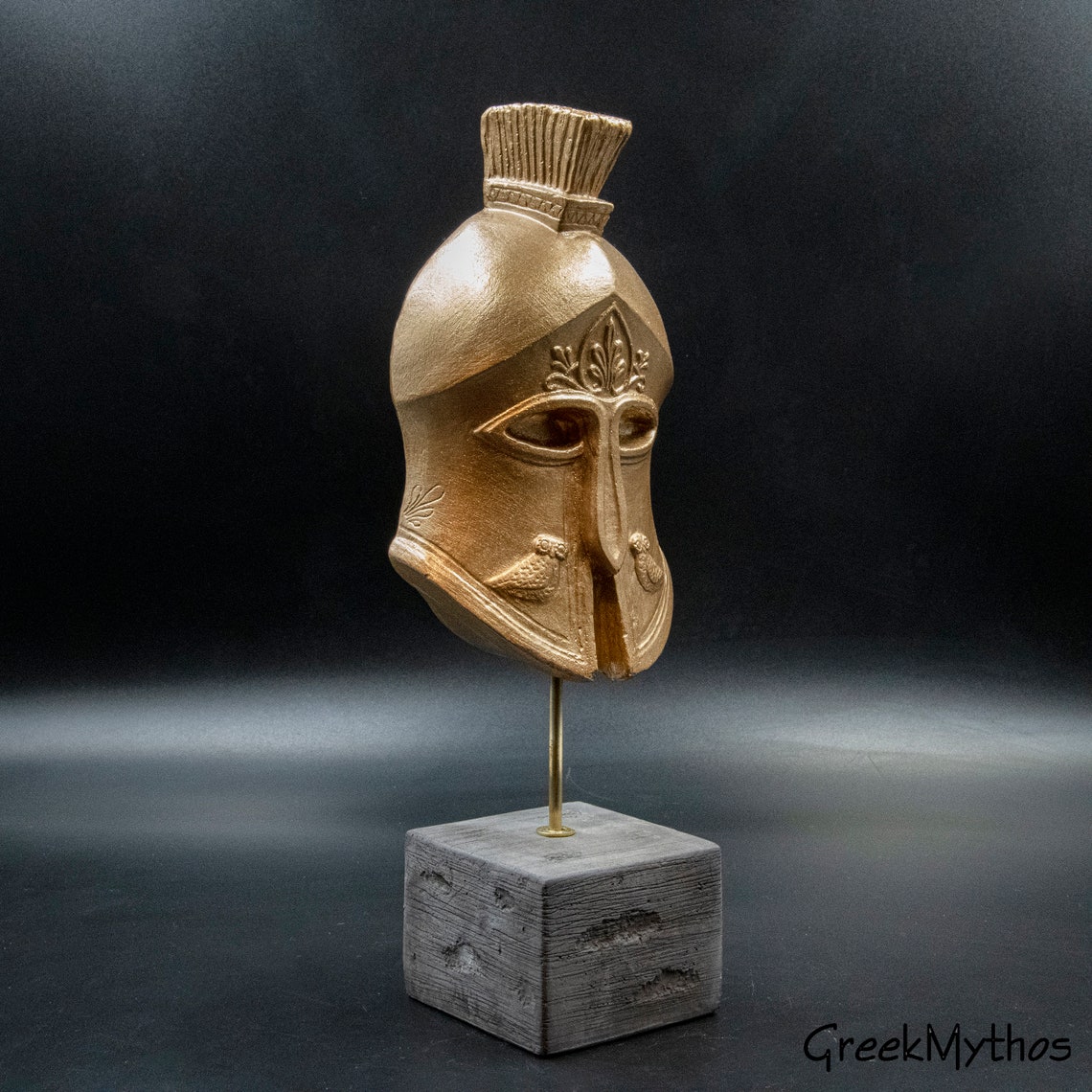 Ancient Greek Spartan Helmet With Crest Gold Plaster War - Etsy