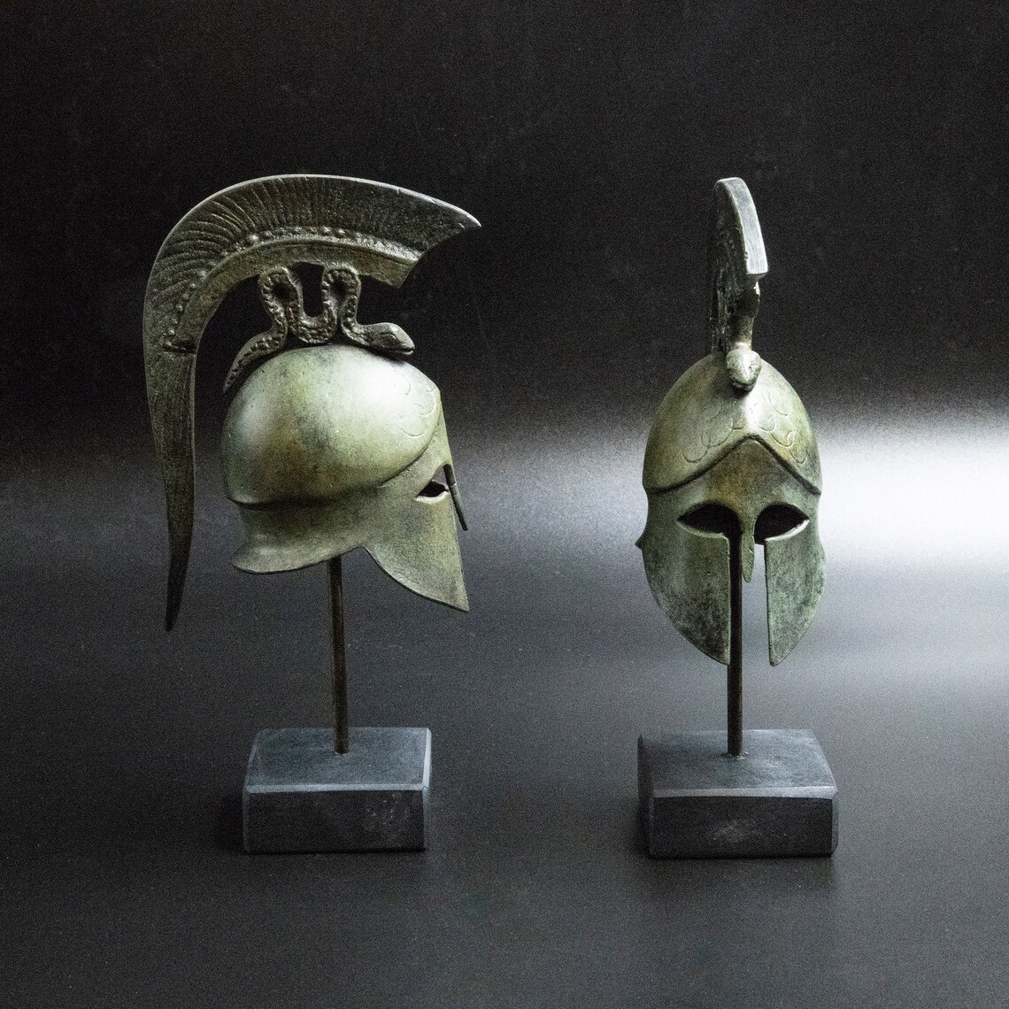 Ancient Greek Spartan Bronze Helmet With Spiraling Serpent - Etsy