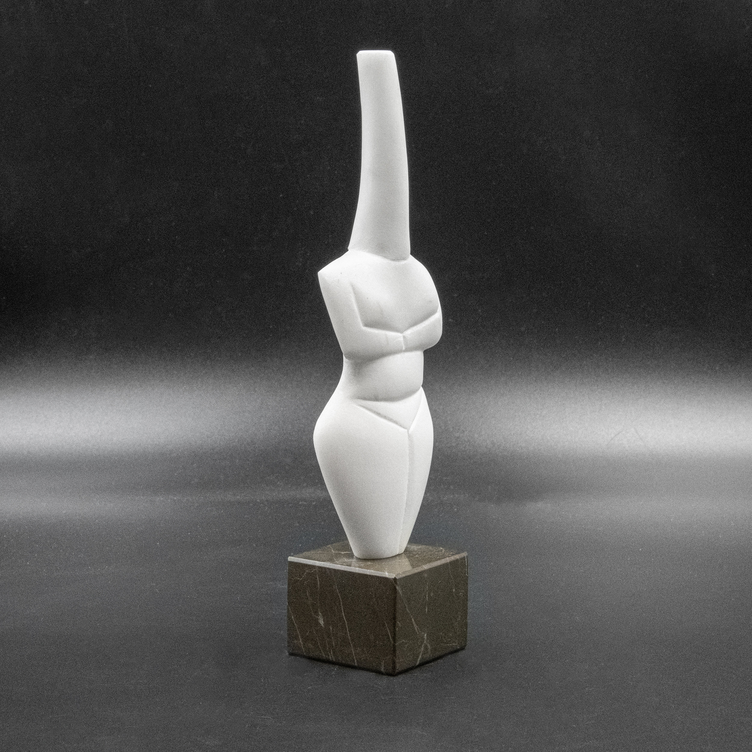 Greek Cycladic Figurine Hand-Sculpted Marble Statue, Minimalist ...