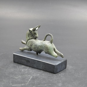 Greek Minoan Bull Small Bronze Sculpture, Bull in Leap Metal Sculpture ...