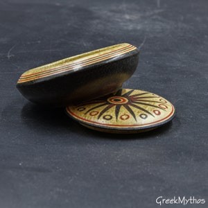 Ancient Greek Ceramic Small Box, Hand-painted Terracotta Pyxis in ...