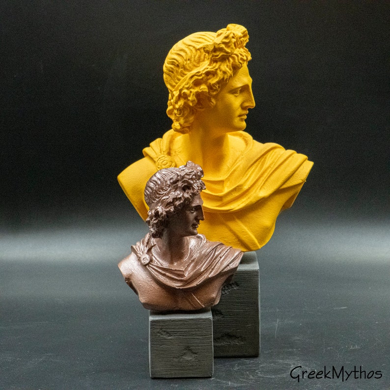 Greek-roman God Apollo Bust Small Statue Apollo Belvedere | Etsy