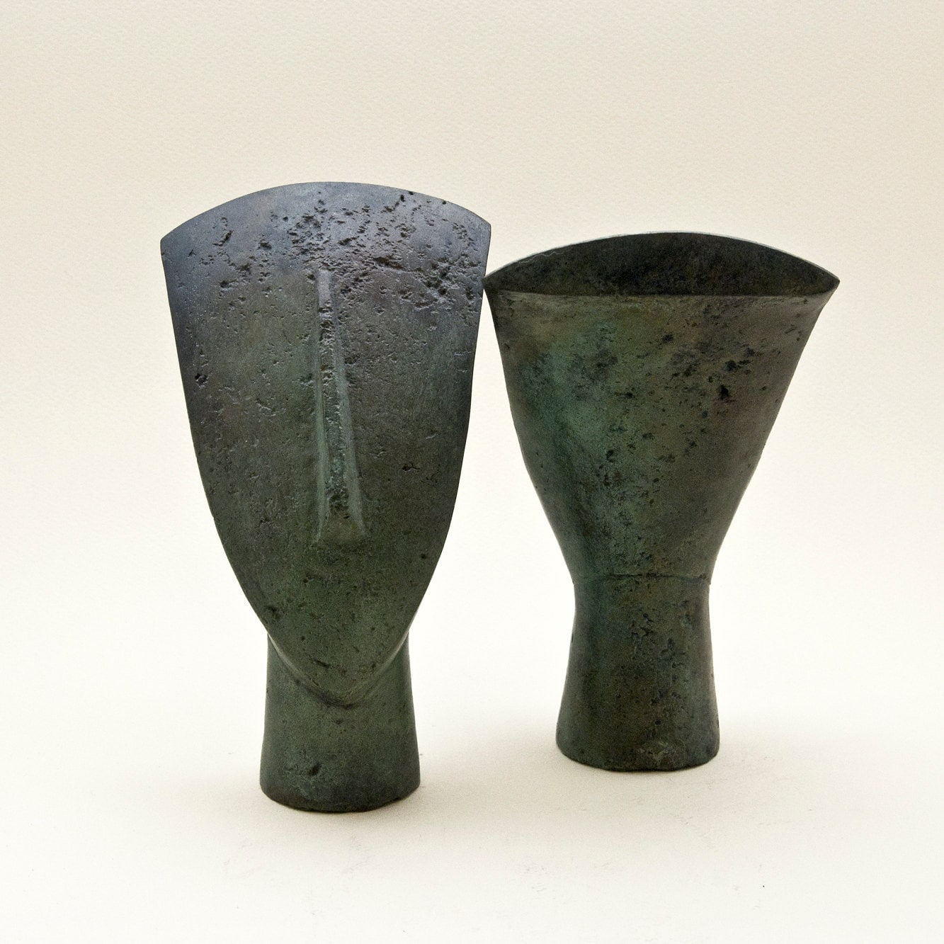 Greek Cycladic Figurine Head Bronze Statue, Minimalist Abstract Metal ...