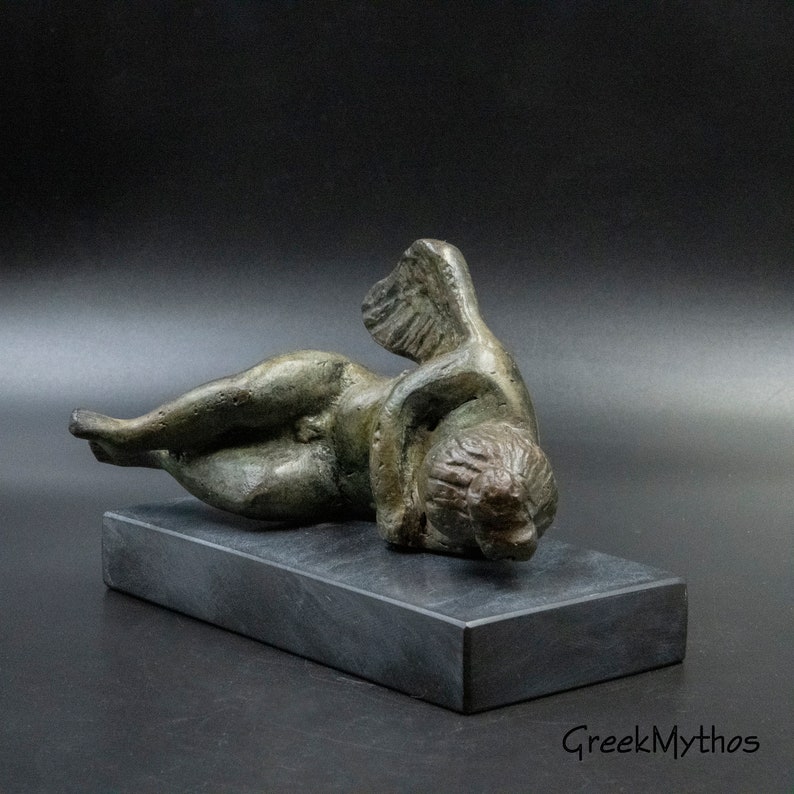 Sleeping Cupid Bronze Statue Ancient Greek God of Love and | Etsy