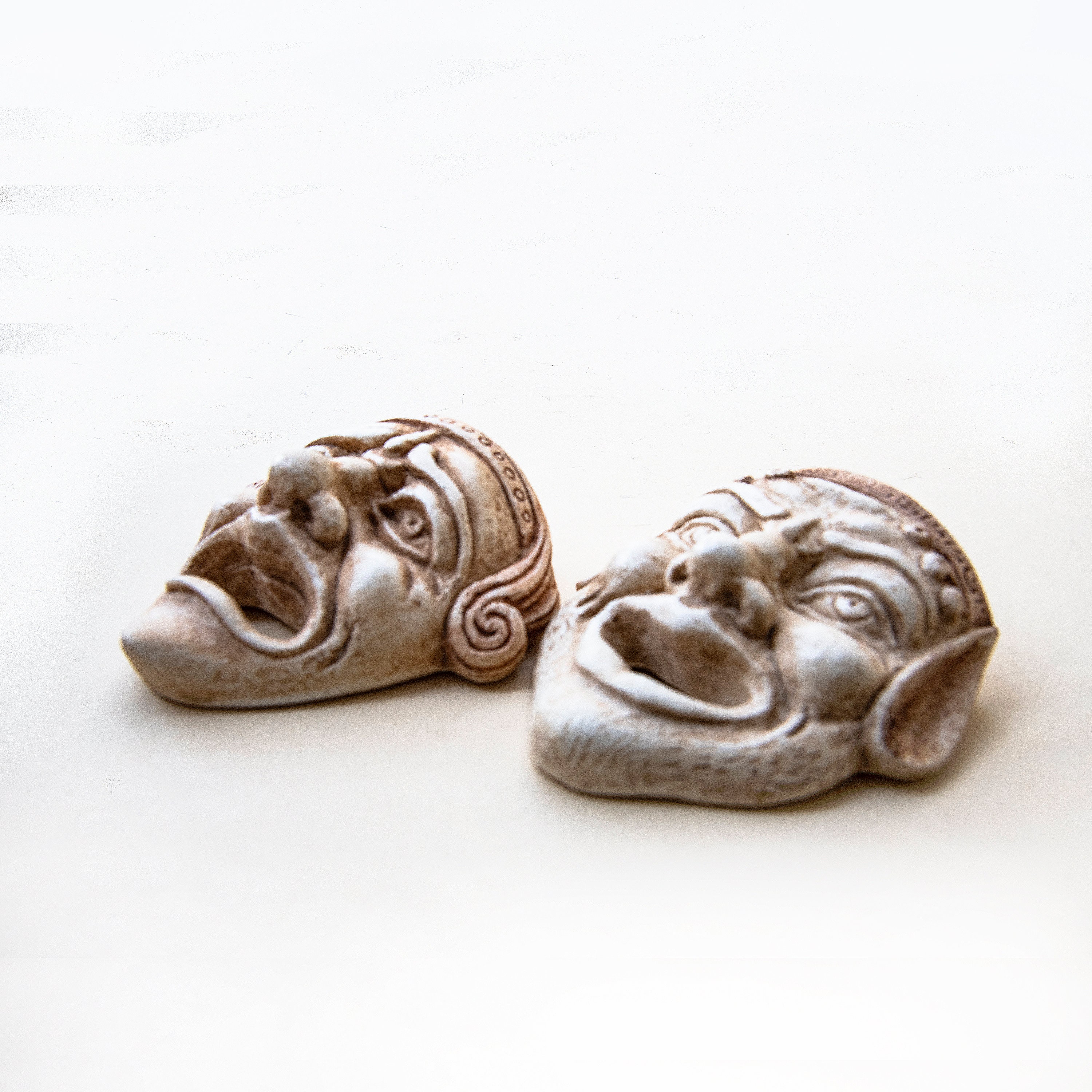 Ancient Greek Drama Theater Masks, Set of 2 Comedy/Tragedy Actors Masks ...