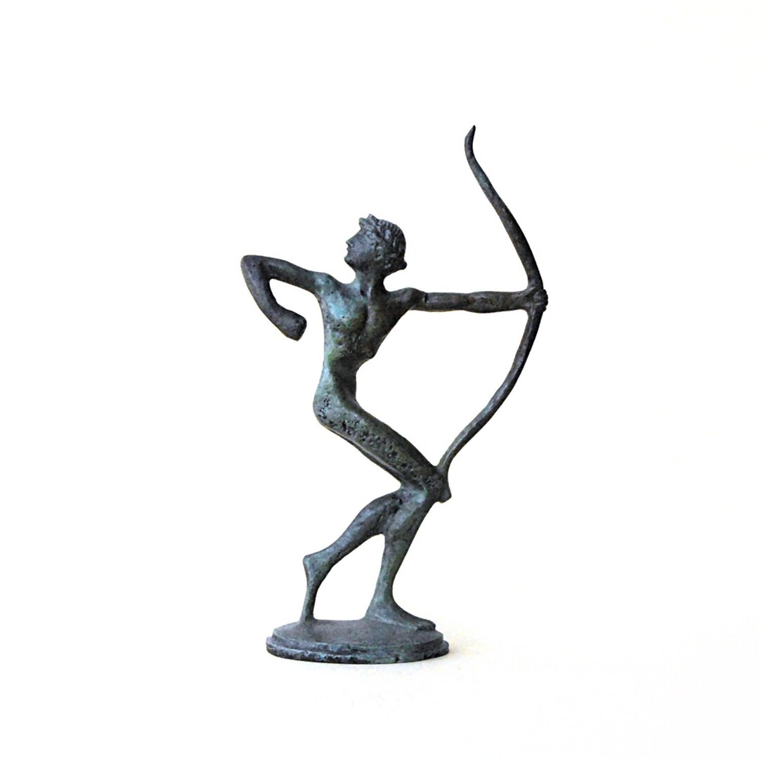 Archer Bronze Statue, Ancient Greek Athlete, Ancient Greece Olympic Games, Metal Art Sculpture ...