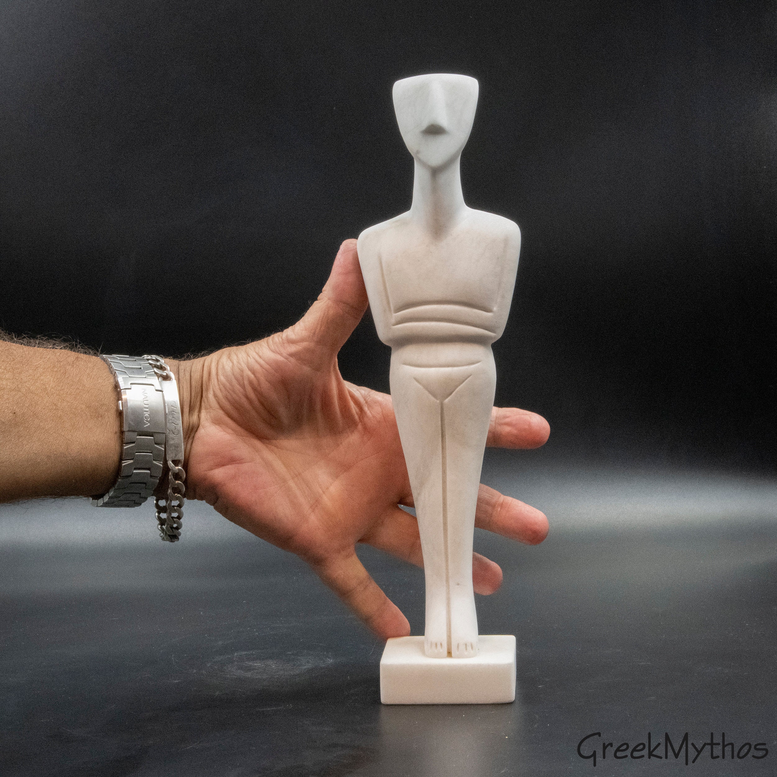 Greek Cycladic Figurine Hand-sculpted White Marble Statue, Minimalist ...