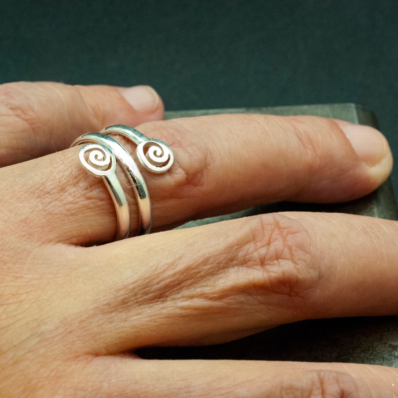 Sterling Silver Greek Spiral Ring Handmade Twist Grecian | Etsy