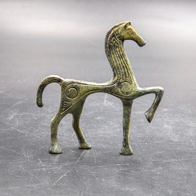 Mini Greek Bronze Horse, Ancient Greek Geometric Era Metal Art ...