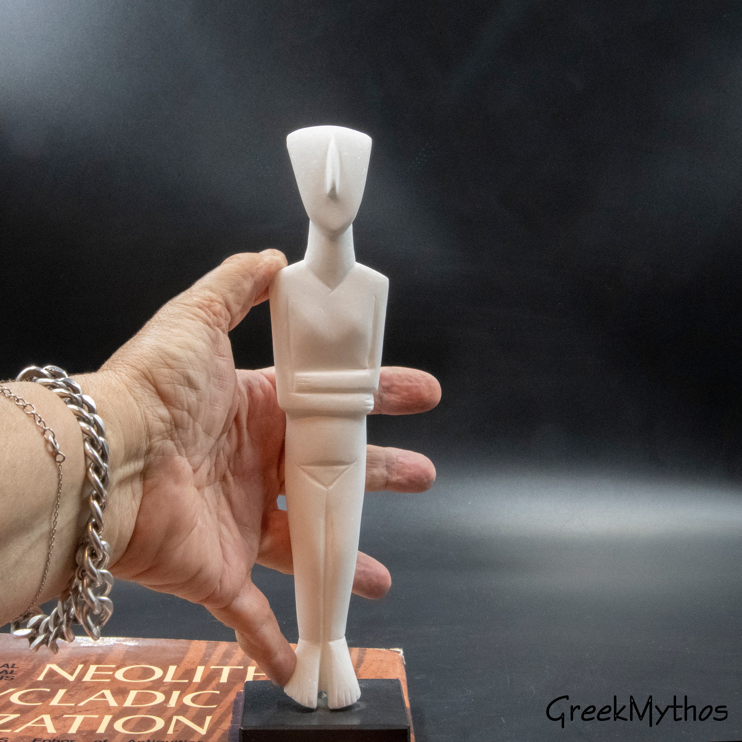 White Marble Greek Cycladic Figurine Hand-sculpted Statue, Minimalist ...