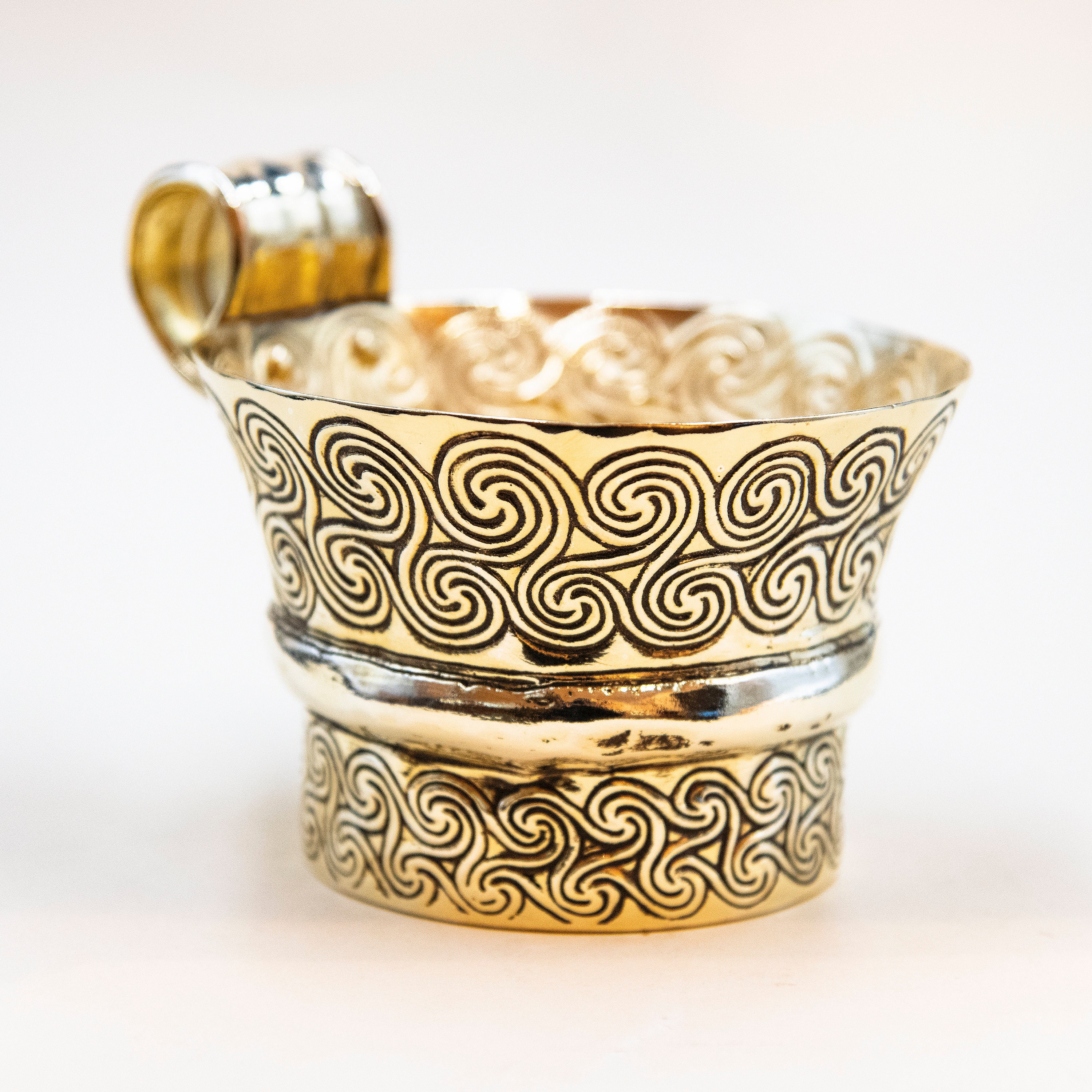 Mycenaean Gold Cup, Copper 24K Gold Plated Cup with Endless spiral ...