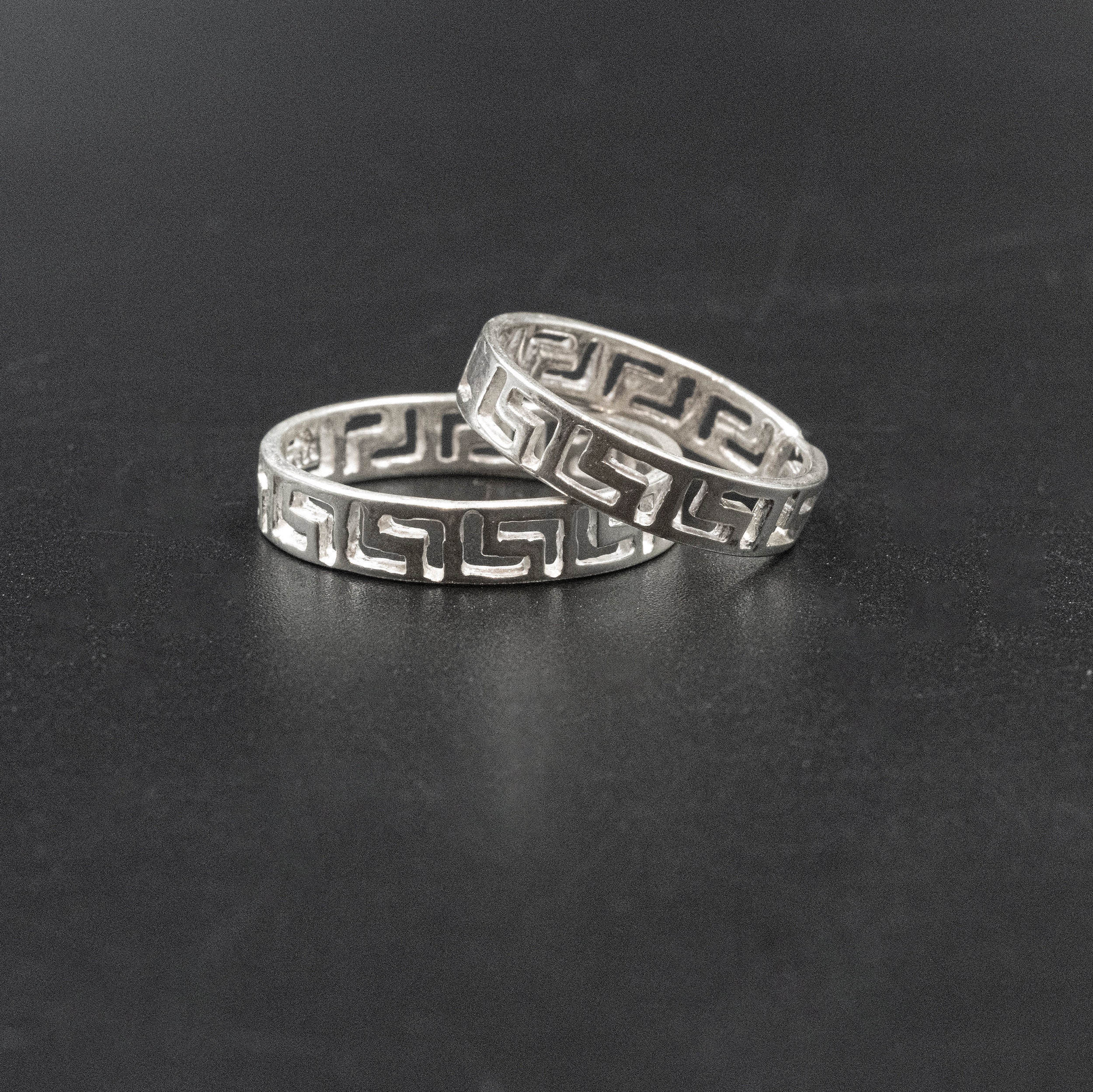 Greek Key Sterling Silver Ring, Greek Wedding Band, Cut Out Greek Key ...